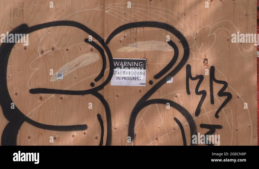 Anti gentrification protest signs in downtown urban Toronto Stock Video ...