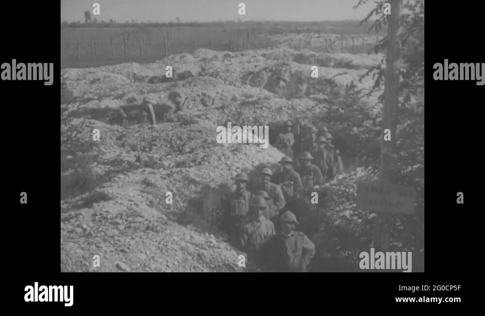 WW1 - Allied troops walk through trench Stock Video Footage - Alamy