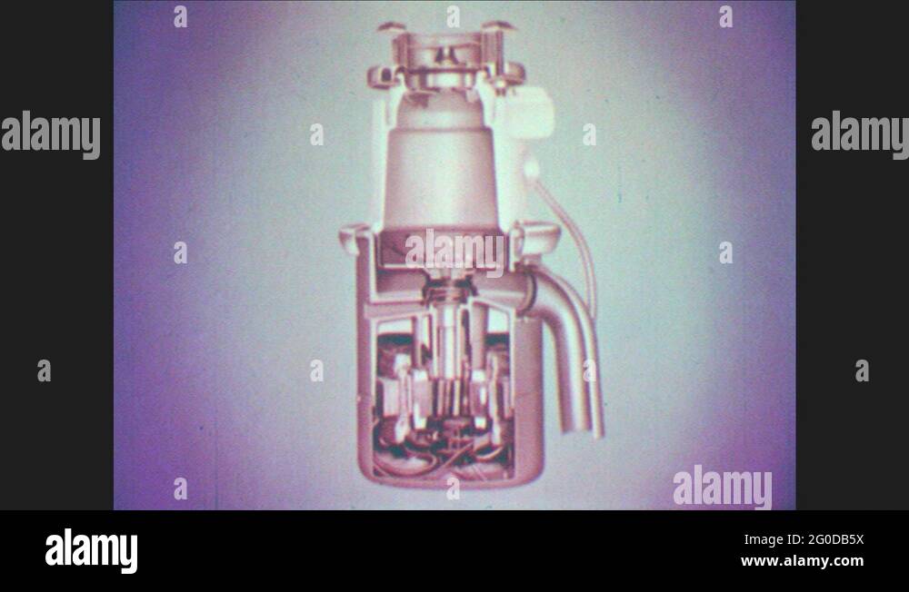 1950s: Illustrated cross section of garbage disposal. Wooden pointer ...