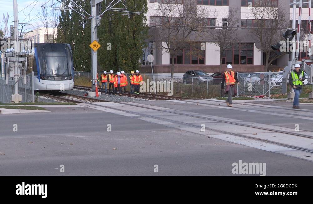 Modern light rail rapid transit train by the university of Waterloo ...
