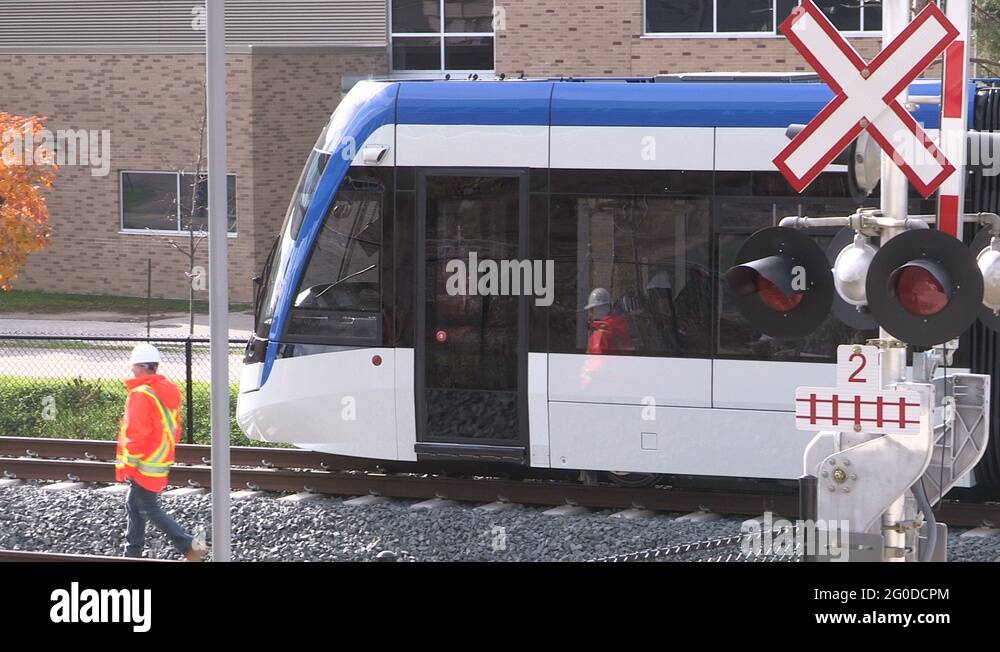 Modern light rail rapid transit train by the university of Waterloo ...