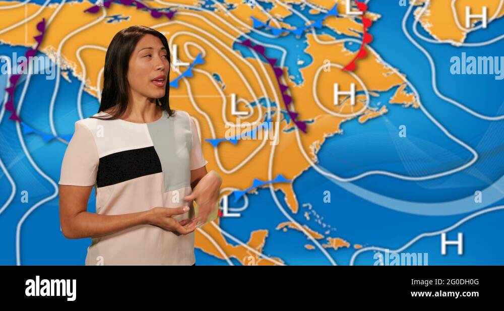 Weather forecast in a green screen studio Stock Video Footage - Alamy