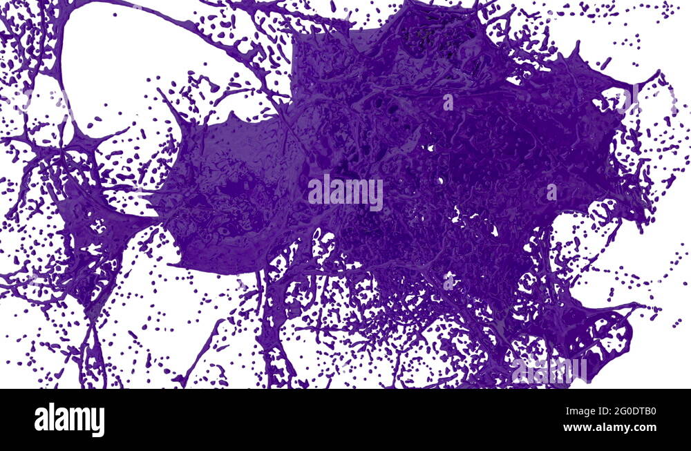 violet paint splash in air filmed in slow motion with alpha channel use ...