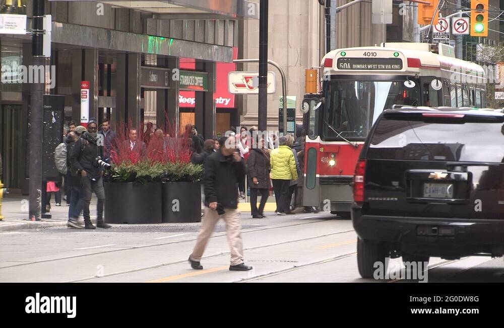 Transit bike pedestrian streetcar priority on King street in downtown ...