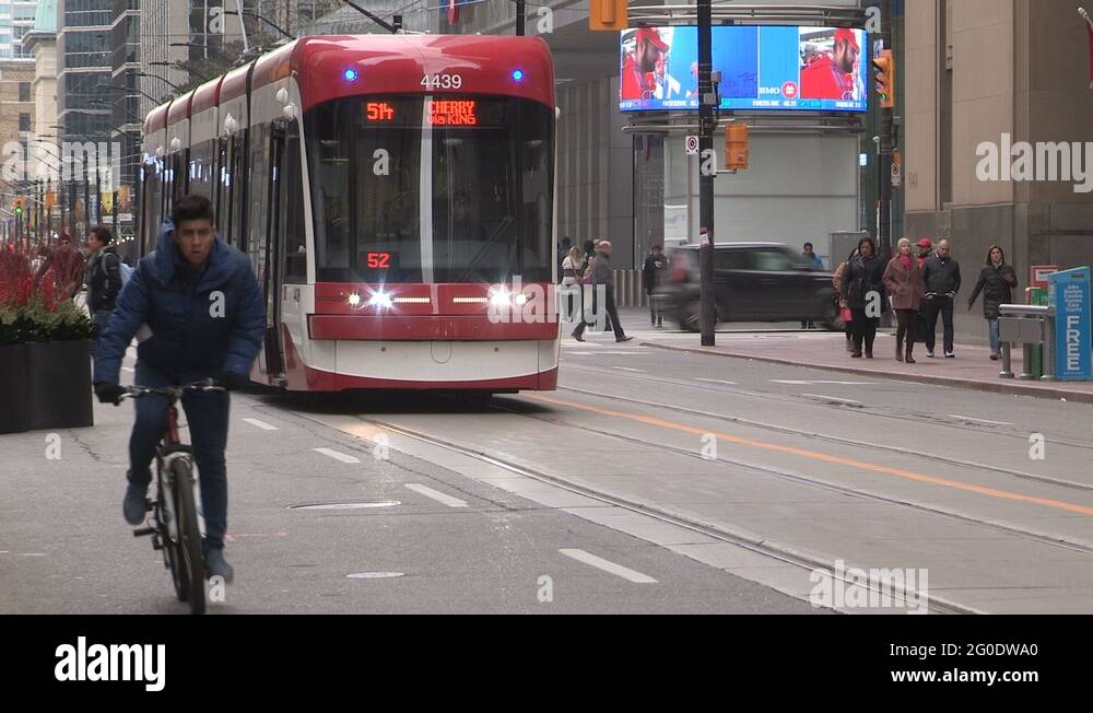 Transit bike pedestrian streetcar priority on King street in downtown ...