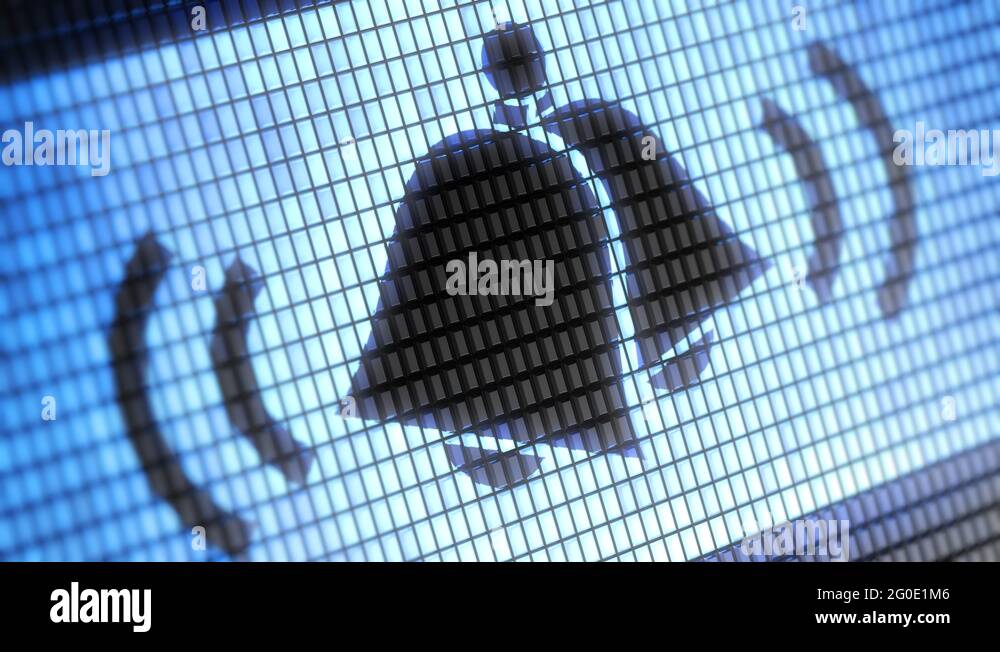 Bell icon on the Screen. 4K Resolution. Encoder Prores 4444. Looping ...