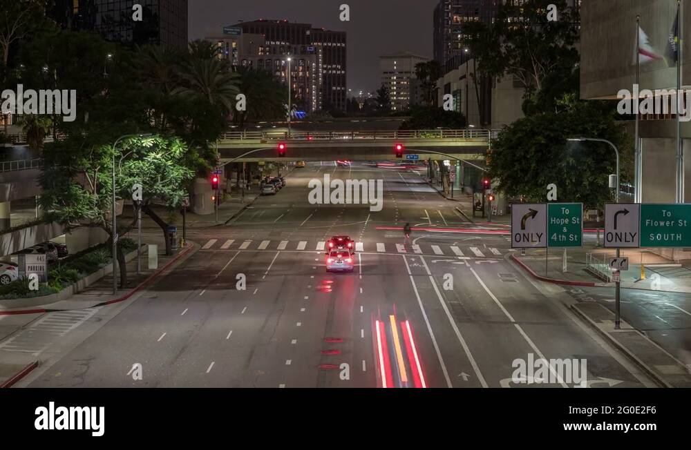 Busy intersection with traffic in Los Angeles Stock Video Footage - Alamy
