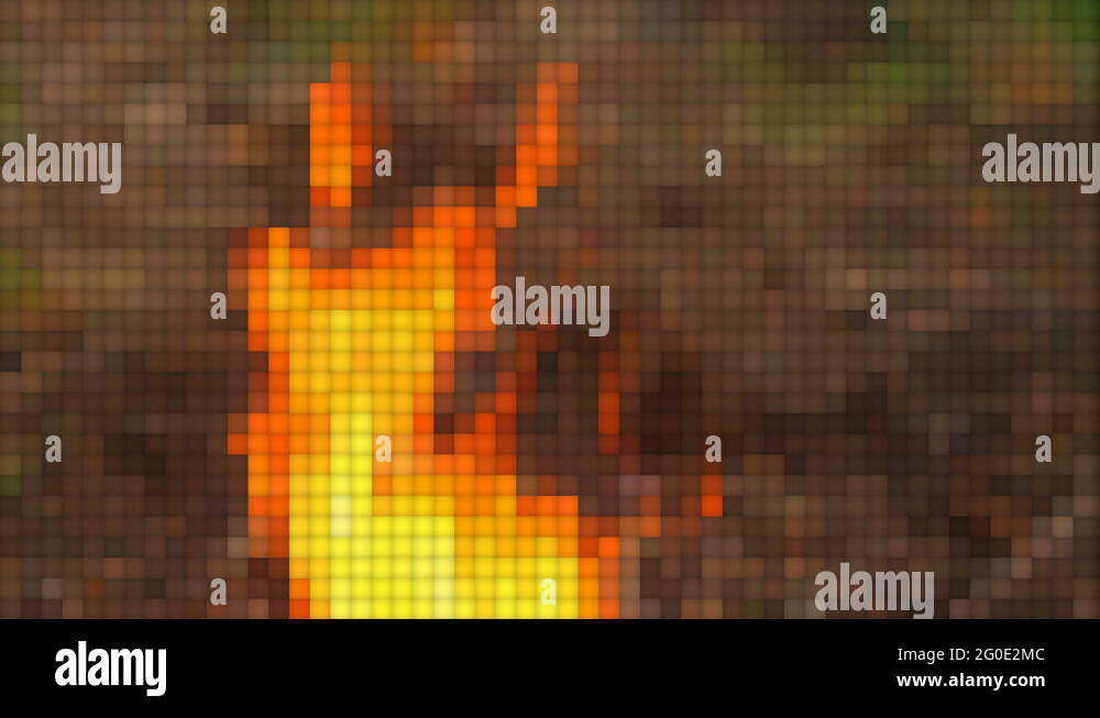 burning flame. pixel background Stock Video Footage - Alamy