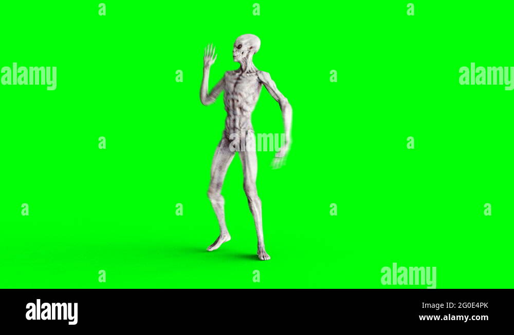 Funny alien dancing . Realistic motion and skin shaders. 4K green ...