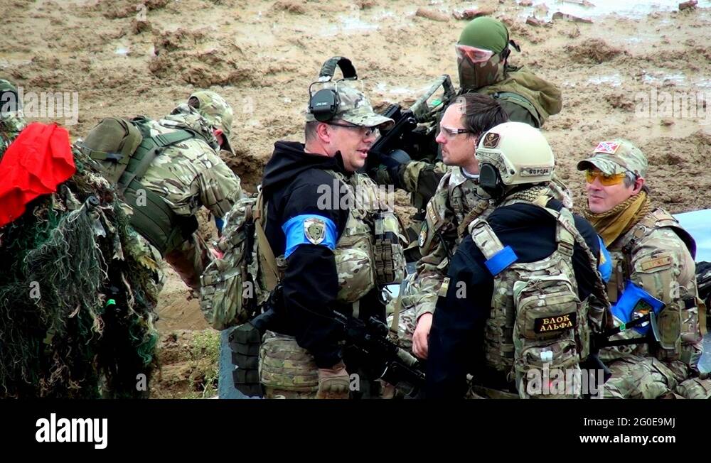 Squad of strikeball team with machine submachine guns Stock Video ...