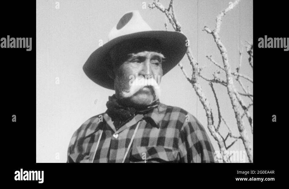 1940s: Man. Coyotes. Man raises and lowers shotgun. Mountain and desert ...