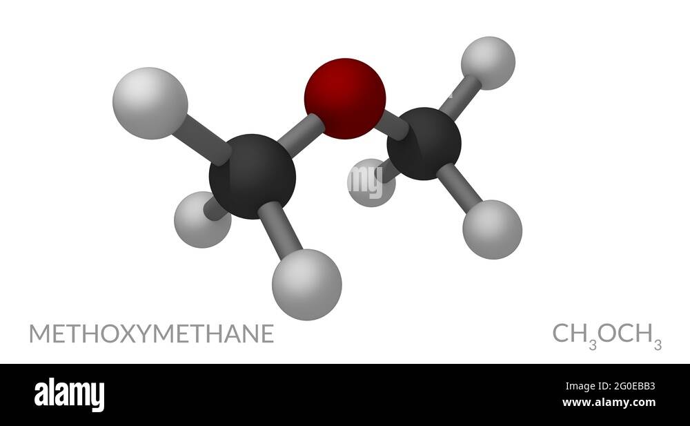 Methoxymethane molecule, rotating seamless loop, 3d animation, 4k 30fps ...