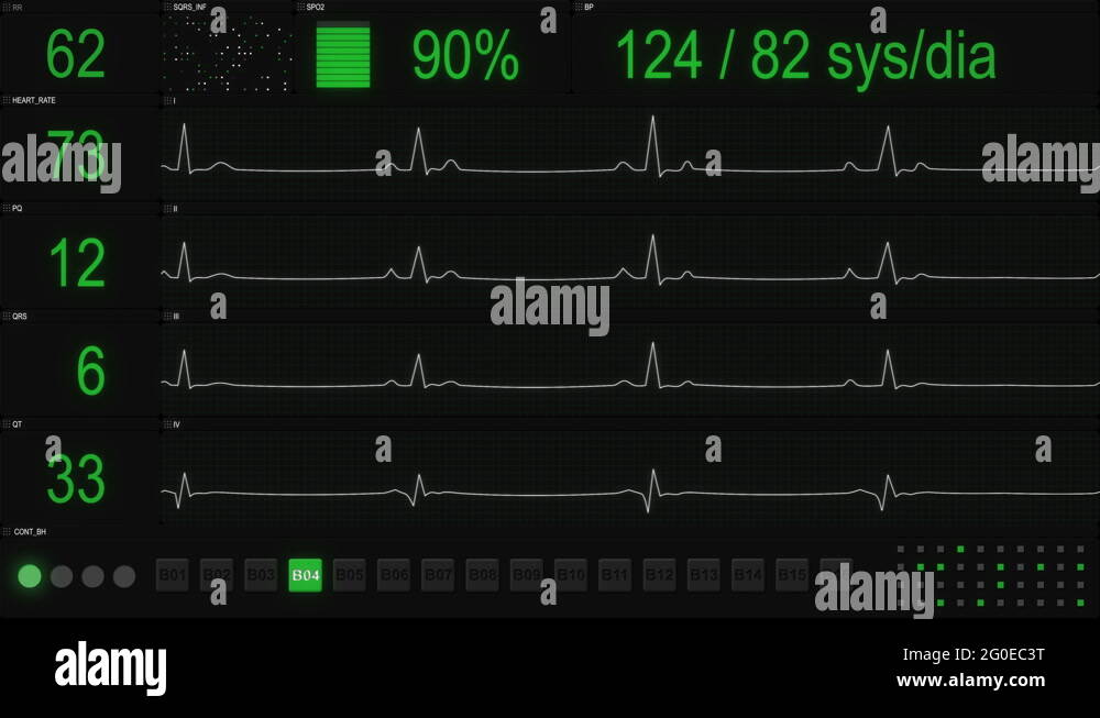 ECG testing software User Interface seamless loop animation 4k ...