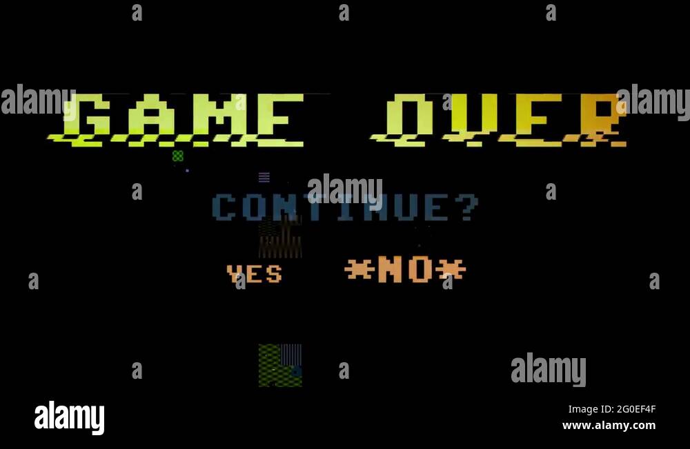 Game over continue glitch 8bit 4k Stock Video Footage - Alamy