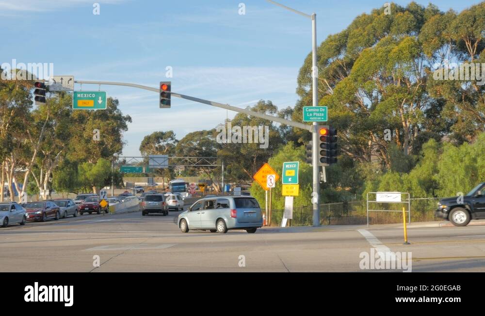CARS TRAVELING TO THE MEXICO BORDER CROSSING HIGHWAY EXIT Stock Video ...