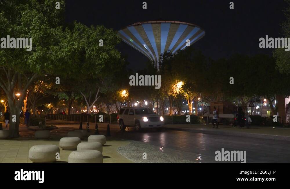 Striped water tower at Al Murabaa Garden in Riyadh KSA 001 Stock Video ...