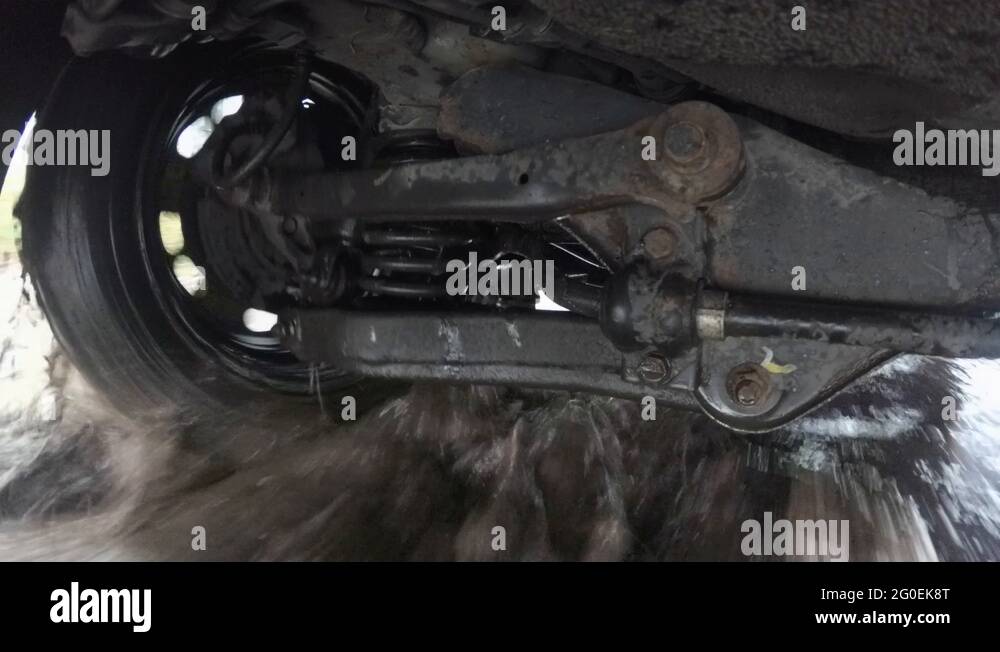 Car Suspension System On Puddle And Wet Surface Stock Video Footage - Alamy