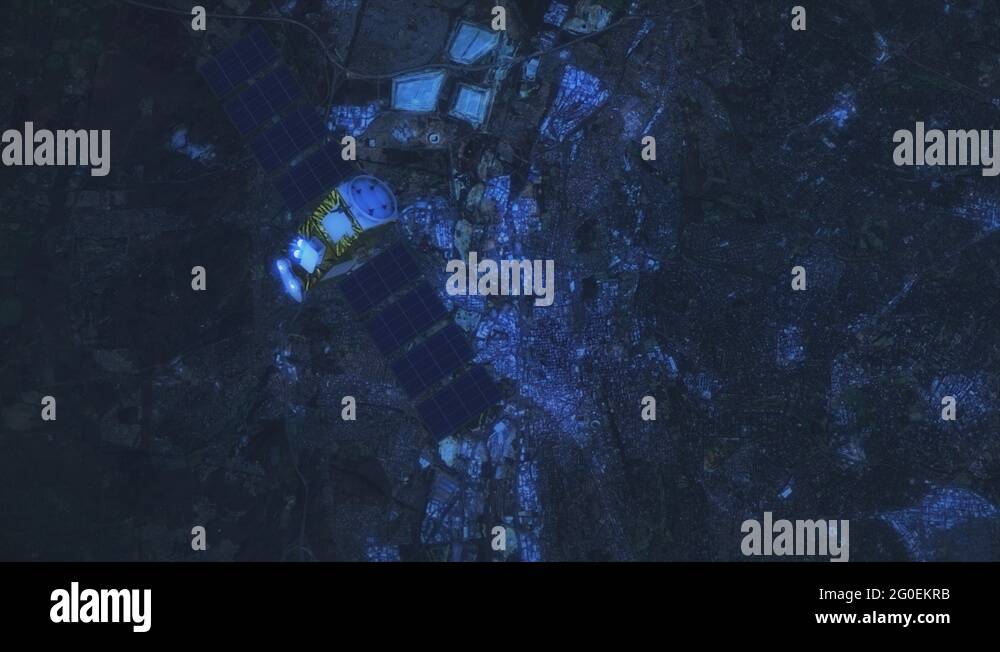 A 3d modern solar power satellite satellite earth sun Stock Videos ...