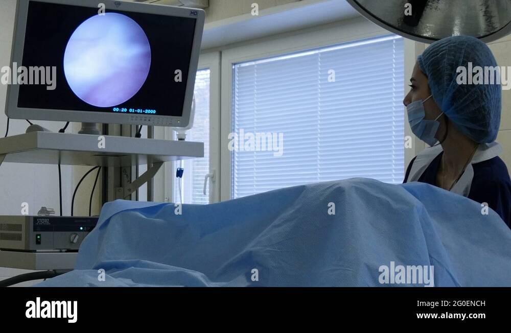 Female neck of uterus womb cervix uteri on monitor gynecological ...