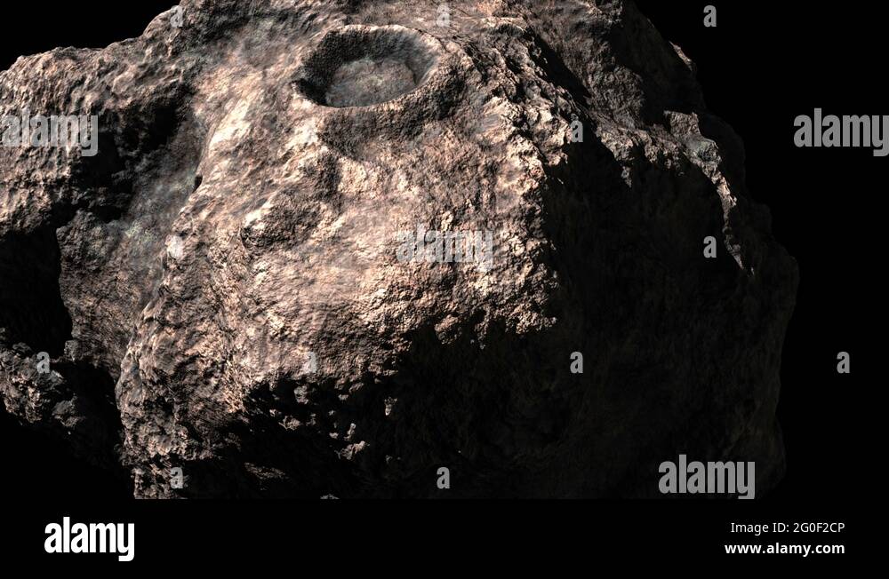 Asteroid rotating on black background loop Stock Video Footage - Alamy