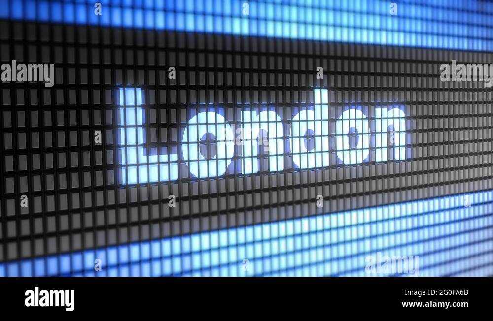 "London" on the Screen. 4K Resolution. Encoder Prores 4444. Looping ...
