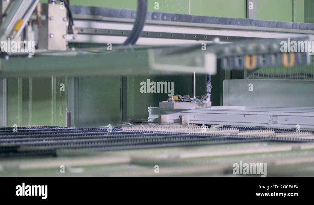 Industrial machine processing plastic windows. 4K Stock Video Footage ...