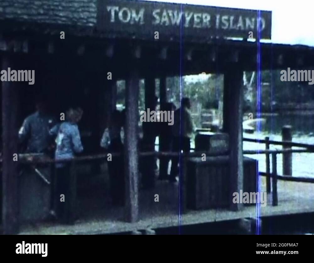 Tom Sawyer island raft ride Stock Video Footage - Alamy