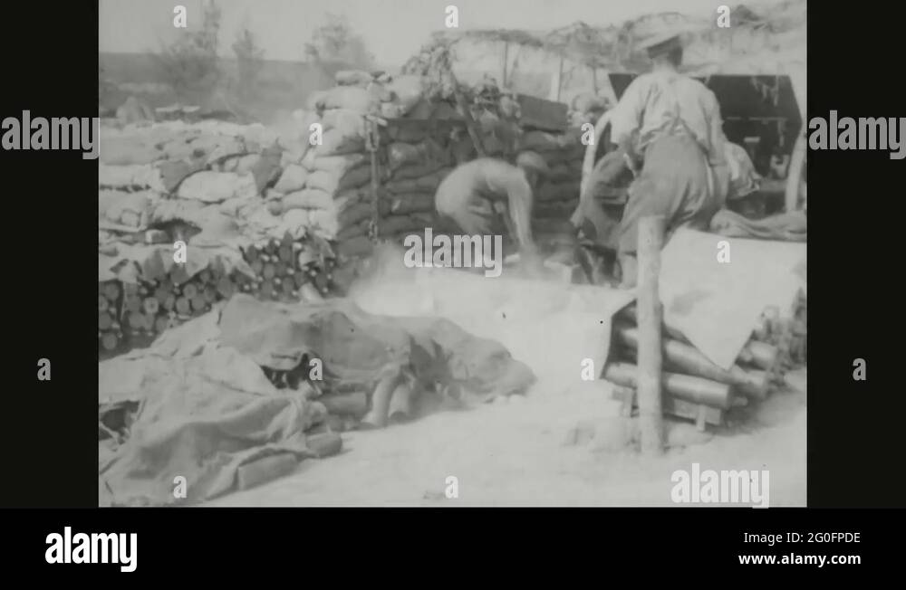 Bomb exploding on battlefield during World War I-1918 Stock Video ...