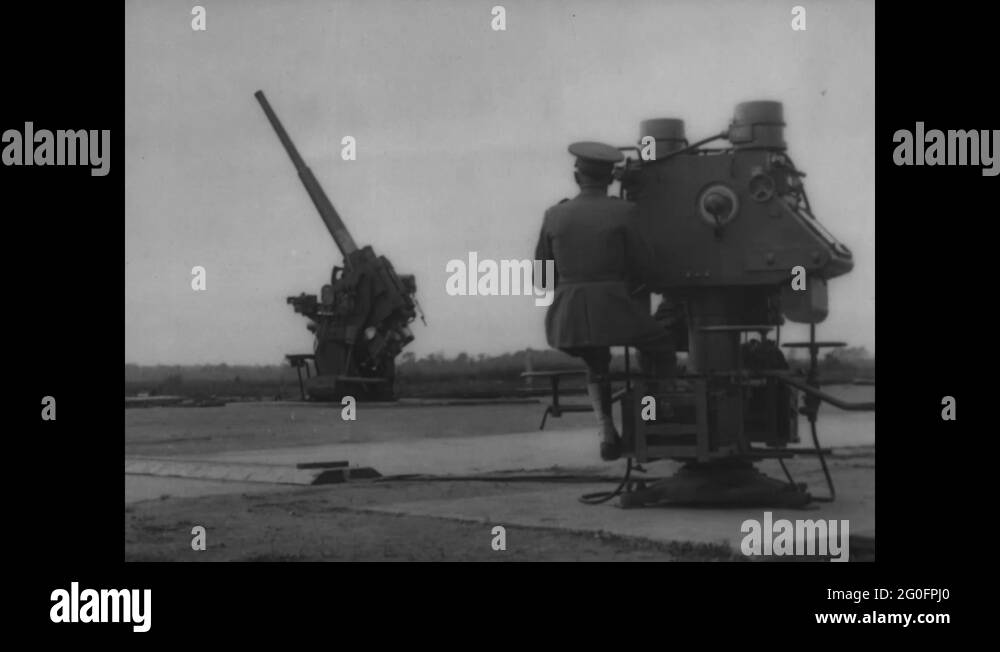 3-inch AA guns equipped with torque amplifiers, 1918 - 1930 Stock Video ...