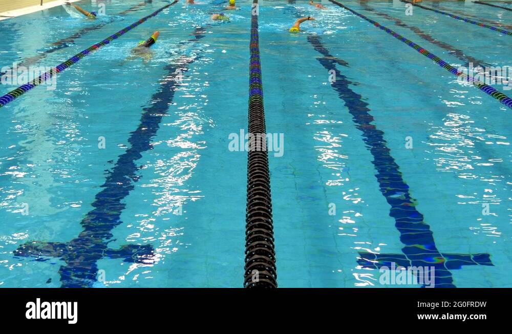 4K Swimming Pool Lanes, Blue Water Race Competition Sport Background ...