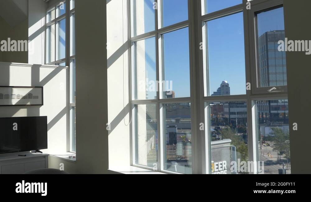 Large Empty Glass Windows, Floor to Ceiling Design, Urban City ...