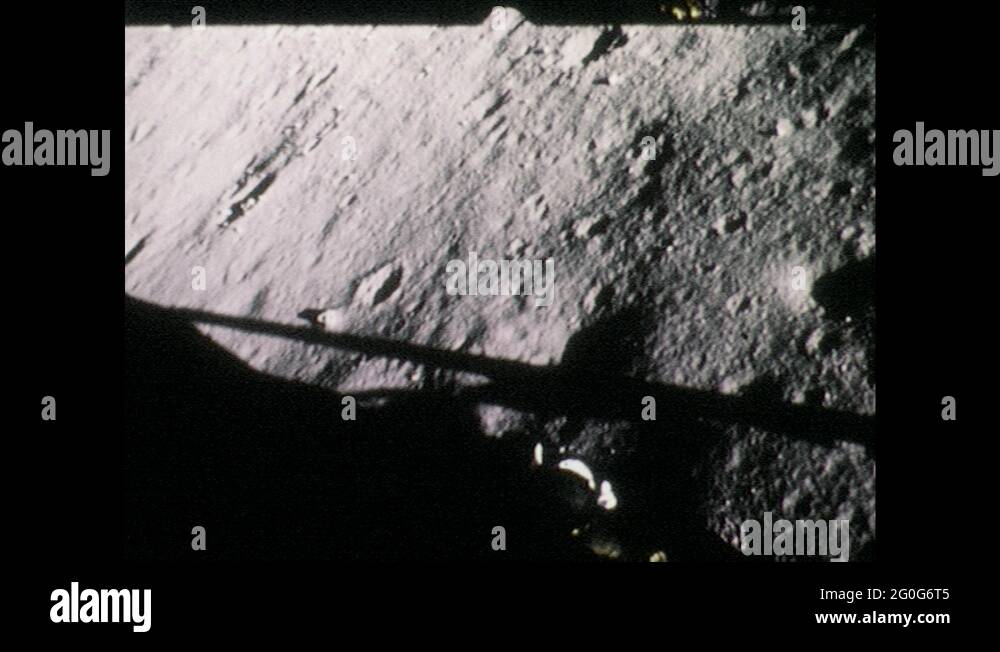 1960s: Neil Armstrong leaves Apollo spacecraft and steps on the moon ...