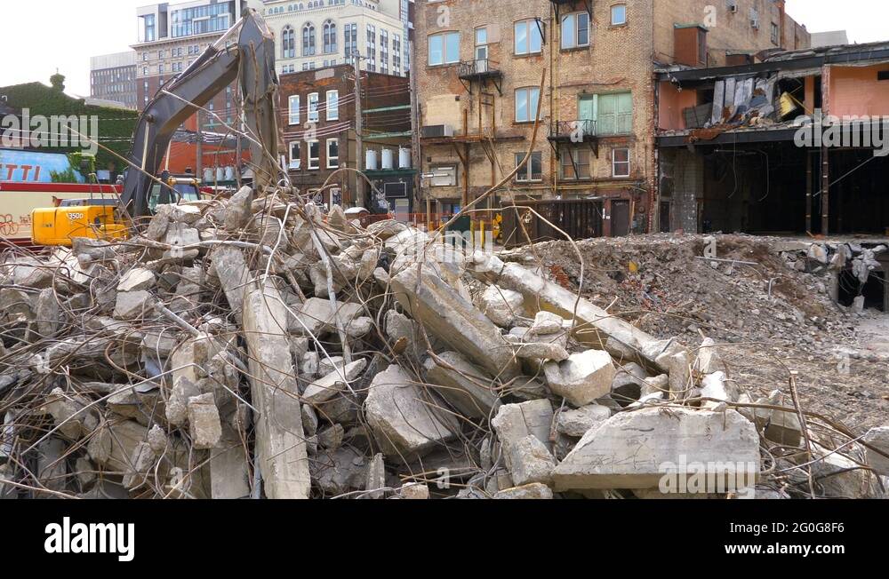 Building Demolition Rubble, Demolished Debris Pile Concrete and Steel ...