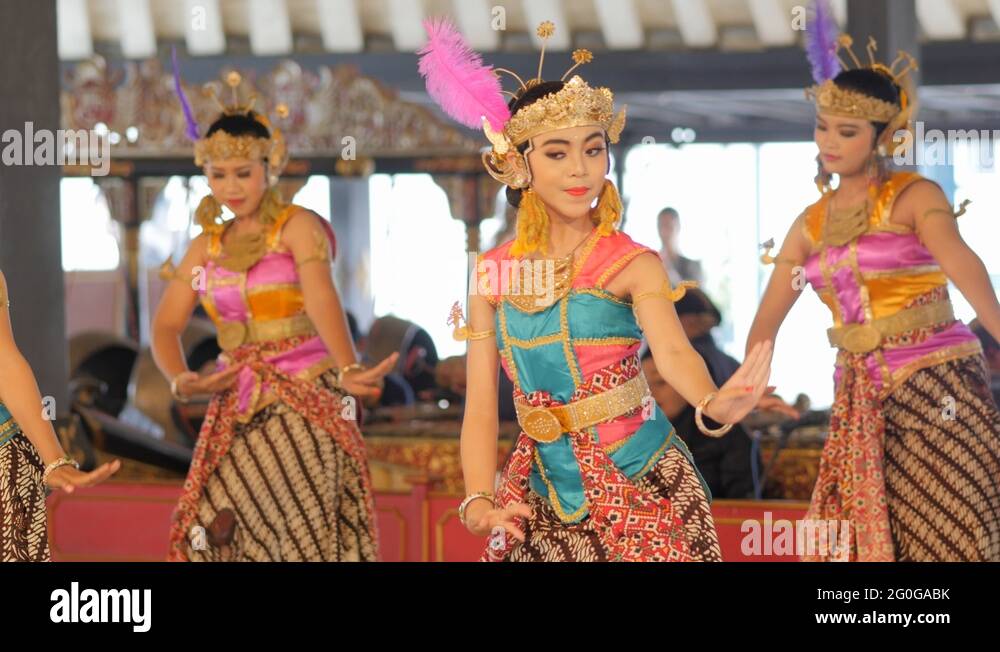 Female Srimpi dancers in Kraton Palace in Yogyakarta Java Indonesia ...