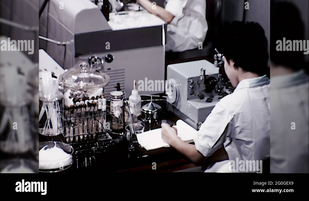 1970s Asian People Research Science Laboratory Vintage Movie Old ...