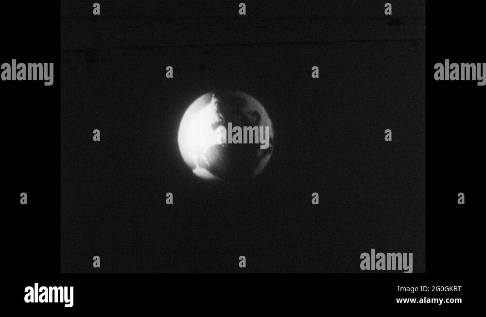 1950s: Model of the earth rotates in space Stock Video Footage - Alamy