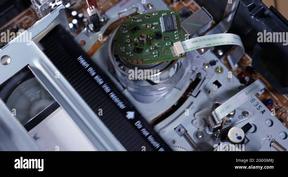 Top Down Inside View of VHS Tape Inserted into VCR Stock Video Footage ...
