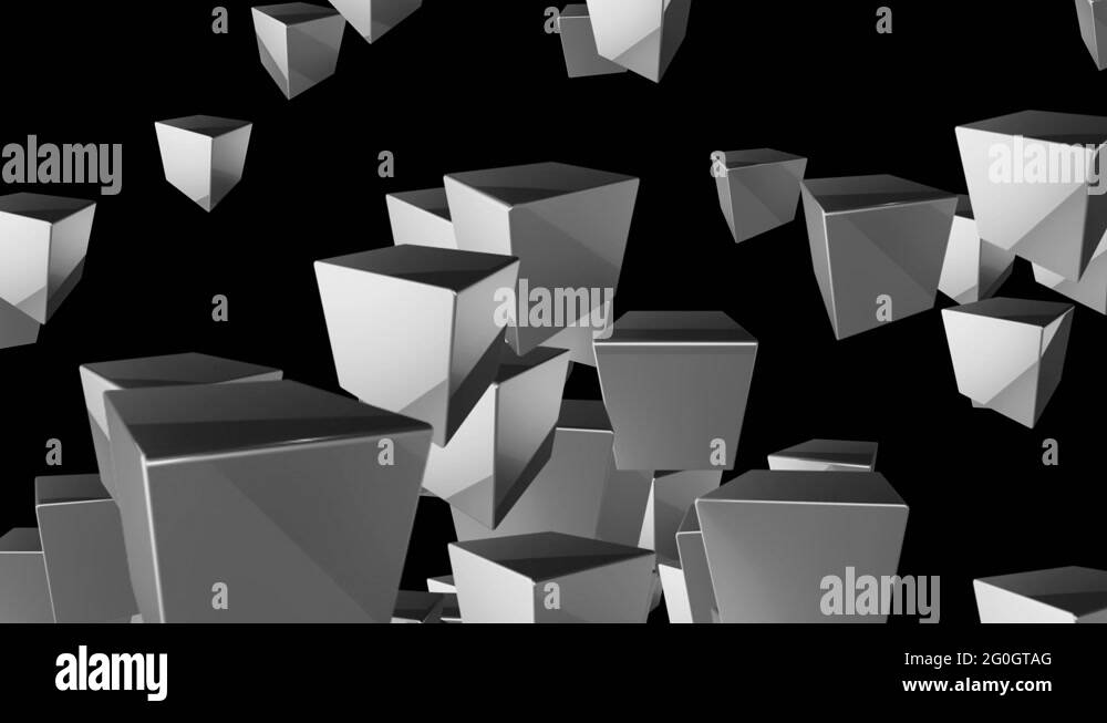 4k Abstract 3d Box Cube Particle Design Technology Art Space Background Stock Video Footage Alamy