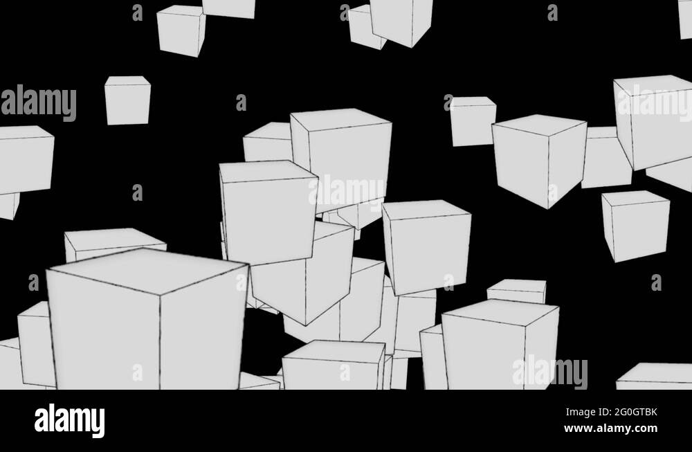 4k Abstract 3d Box Cube Particle Design Technology Art Space Background Stock Video Footage Alamy