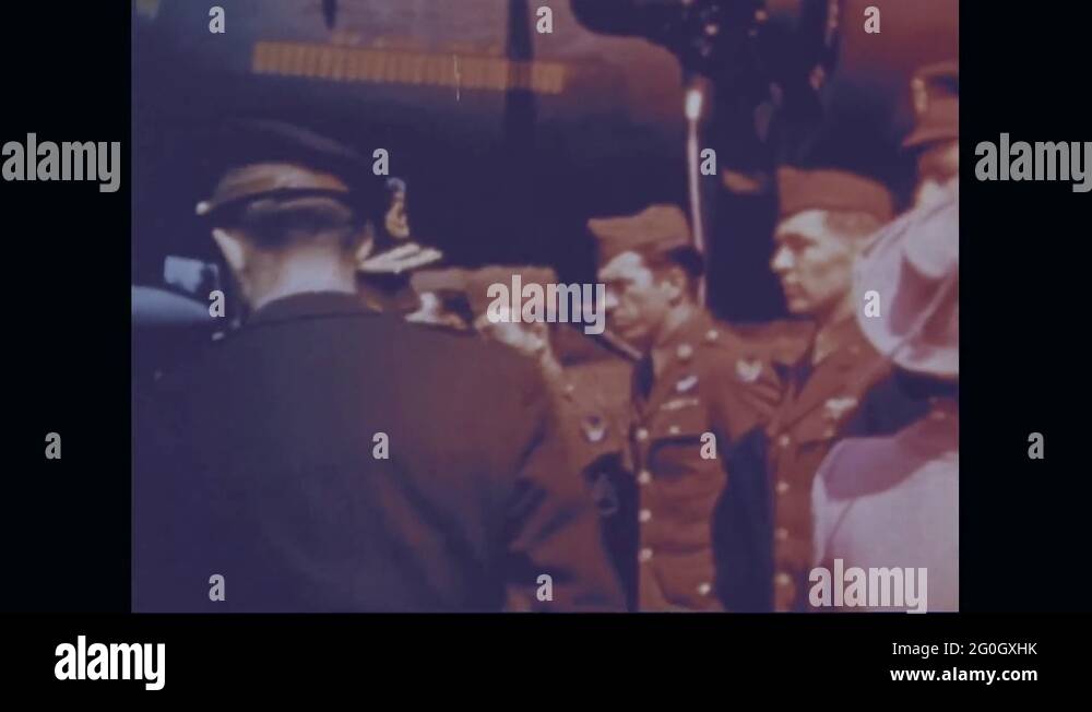 WW2 - King George VI. talk to troops at airbase Stock Video Footage - Alamy