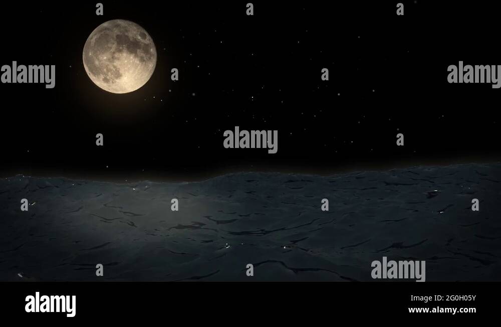 A Full moon over a rippling ocean - Lunar tide concept Stock Video ...