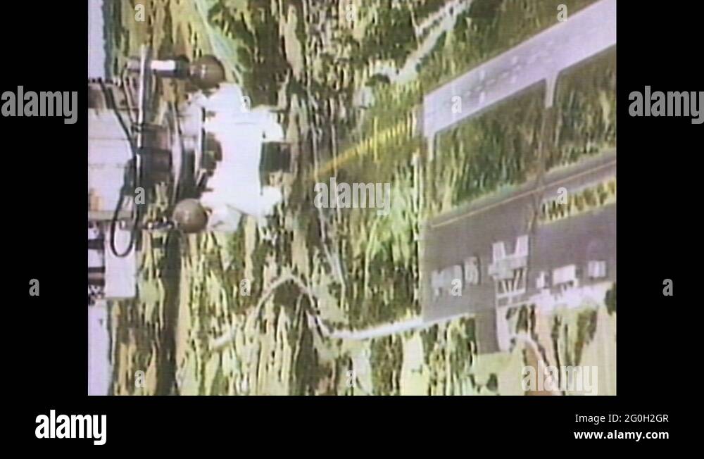 1960s: Flight simulator camera moves over model airport. Planes lands ...