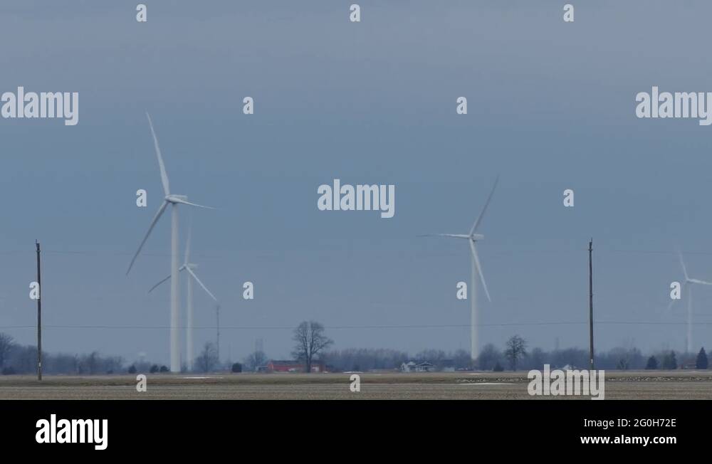 Wind energy farm turbine destroyed and collapsed from structural ...