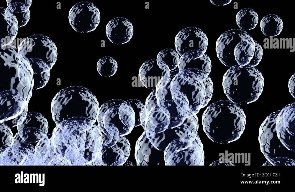 4k Abstract 3d cell microbe bacteria cancer bubble blisters particle ...