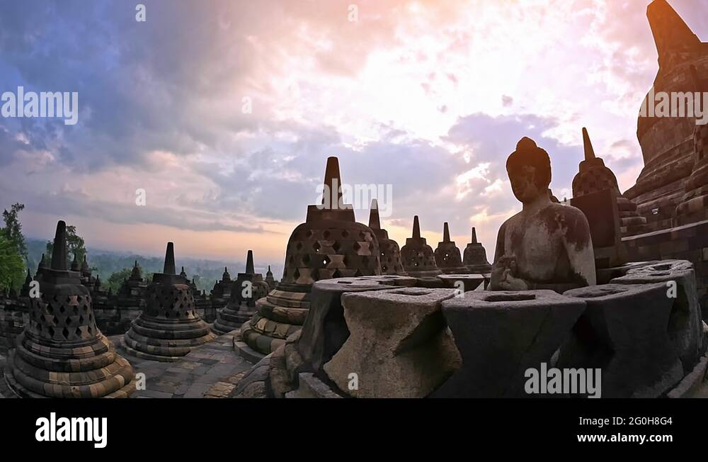Borobudur temple sunrise borobudur buddhist temple sunset Stock Videos ...