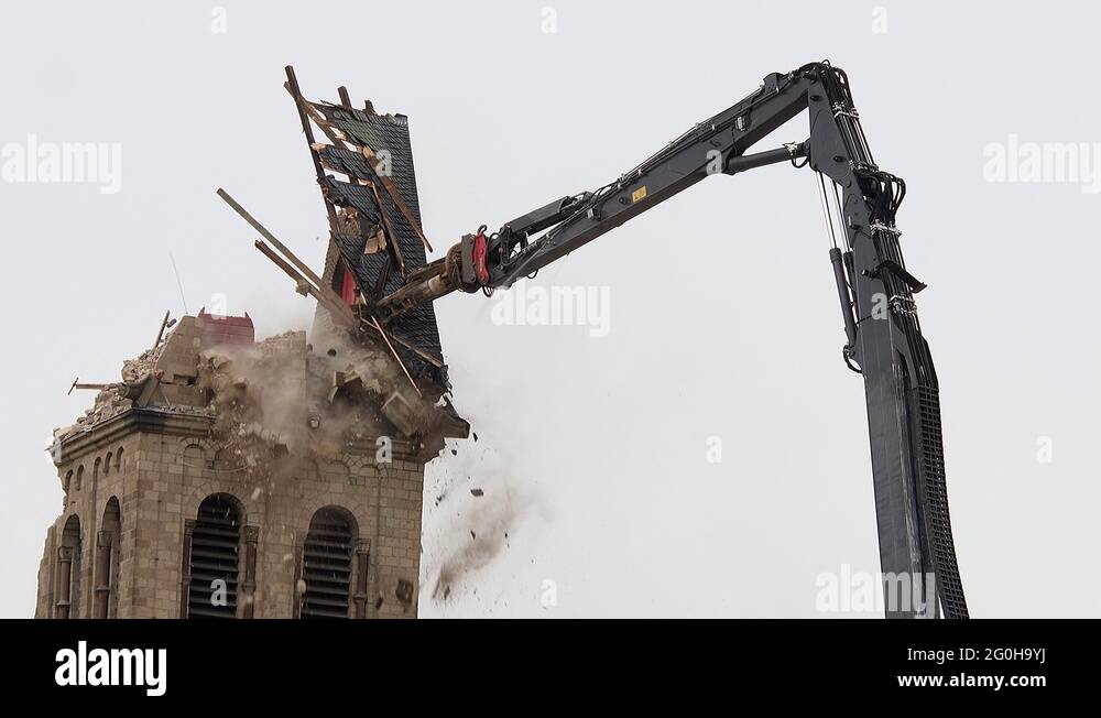 Cathedral is razed to the ground as it begins demolition of an entire ...