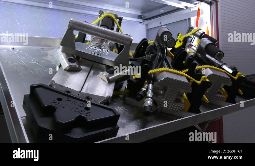 jaws of life rescue tools on display rotating slowly 4k Stock Video ...