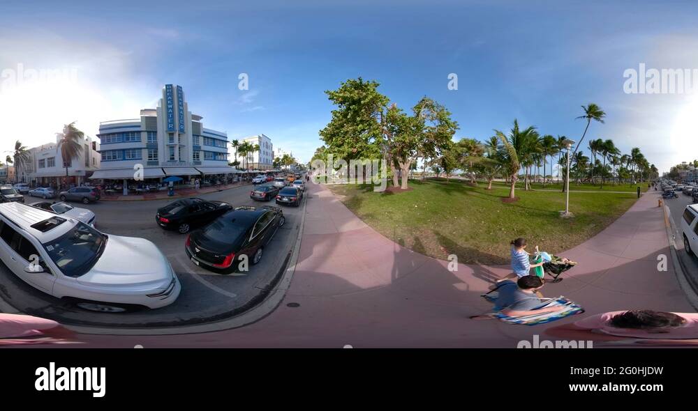 Miami Beach Ocean Drive Miami Florida 360VR 5.2k virtual reality ...