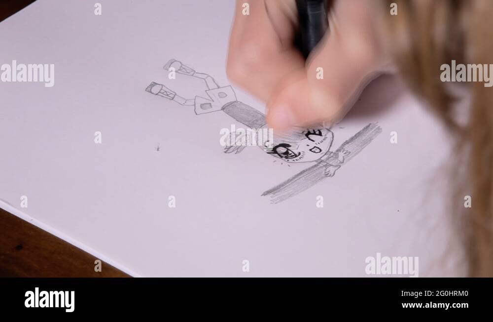 Pen and ink drawing by child Stock Videos & Footage - HD and 4K Video ...