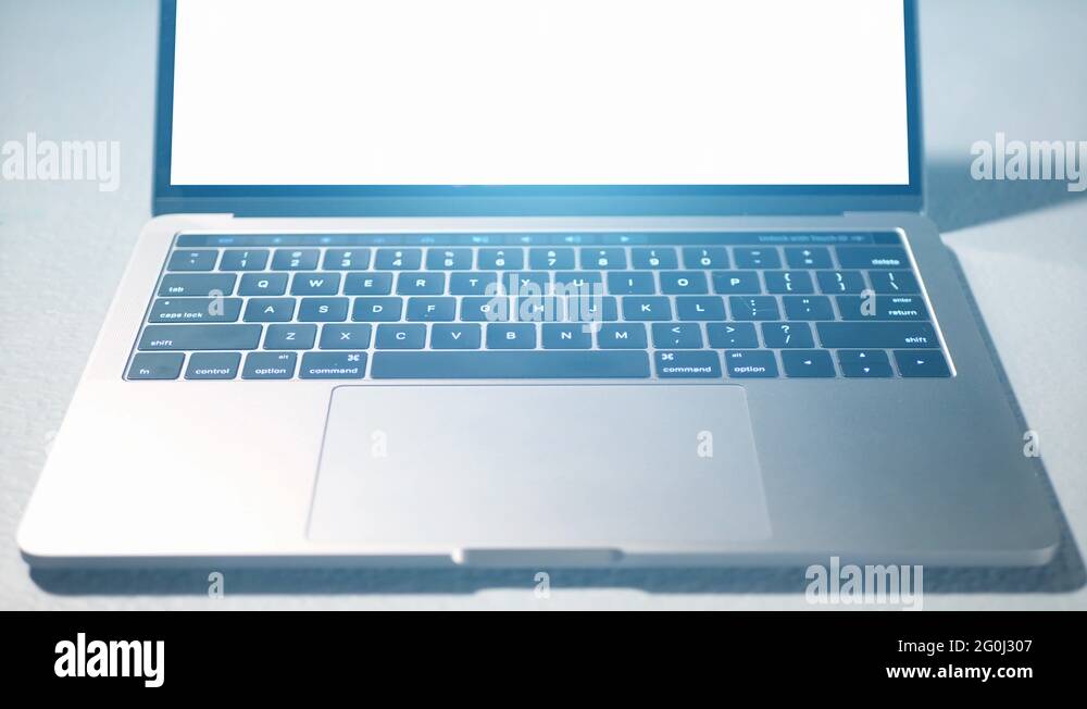 Unbranded Modern Laptop Computer Bright White Screen Monitor Lens Flare ...